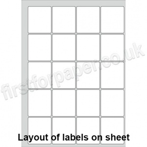 PCL Labels, Permanent Adhesive, White, 47 x 54mm - 200 sheets per box ...