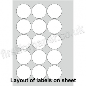PCL Labels, Permanent Adhesive, White, 51mm Dia - 200 sheets per box ...