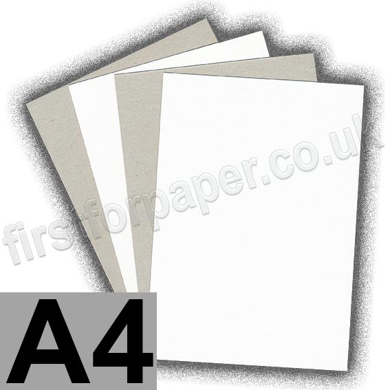 Castle, Grey Backed White Lined Chipboard, 350gsm, A4 - First for Paper