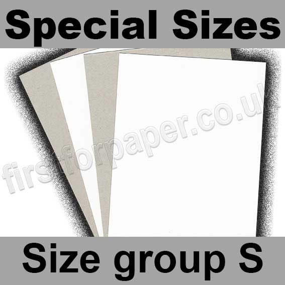 Castle, Grey Backed White Lined Chipboard, 350gsm, Special Sizes, (Size ...