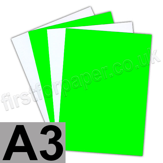 Centura Neon, Dayglo Fluorescent Card, 260gsm, A3, Green - First for Paper