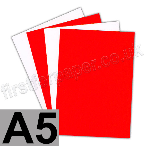 Centura Neon, Dayglo Fluorescent Card, 260gsm, A5, Red - First for Paper