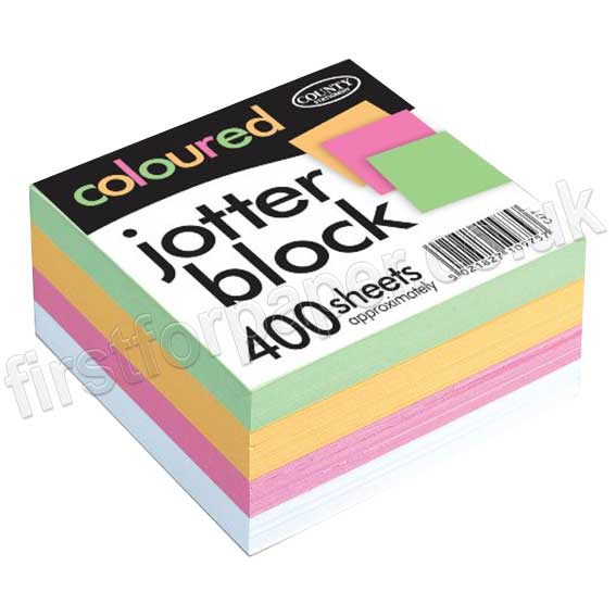 Coloured Jotter Block, 400 sheets - First for Paper