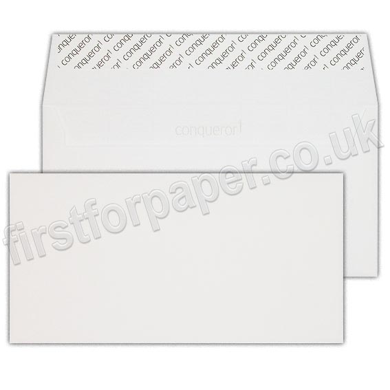 Conqueror Texture Laid Envelopes, DL (110 x 220mm) Brilliant White ...