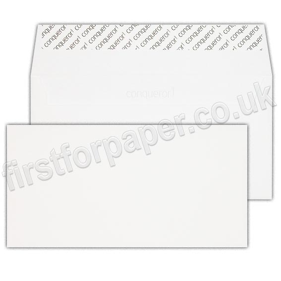 Conqueror Texture Laid Envelopes, DL (110 x 220mm) Diamond White - Box ...