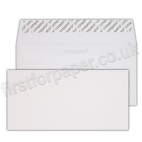 Conqueror Smooth Wove Envelopes, DL (110 x 220mm) Brilliant White - Box ...