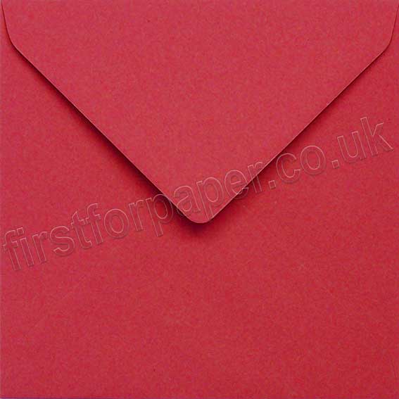 Colorset Recycled Gummed Envelopes, 155mm Square, Crimson - First for Paper