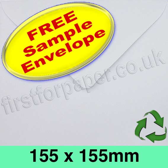 •Sample EcoCycle Recycled Envelope, 155 x 155mm, White - First for Paper