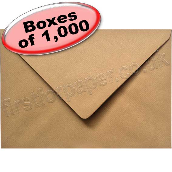 Neptune Ribbed Kraft, Greetings Card Envelope, C5 (162 x 229mm) - 1,000 ...