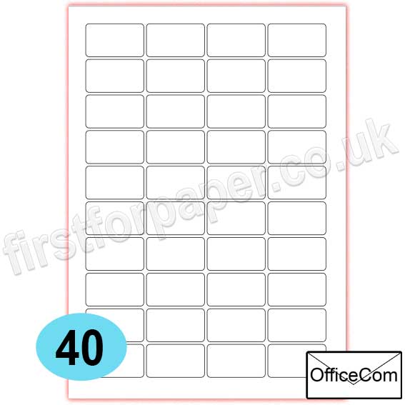 OfficeCom, Multipurpose White Office Labels, 45.7 x 25.4mm, 100 sheets ...