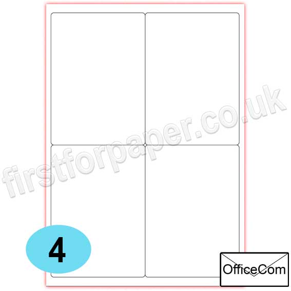 OfficeCom, Multipurpose White Office Labels, 139 x 99.1mm, 100 sheets ...