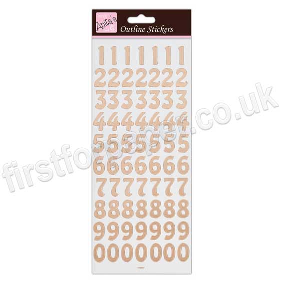 Anita's Peel Off Outline Stickers, Large Numbers - Gold - First for Paper