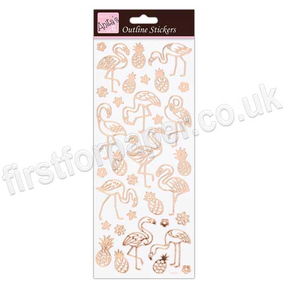 Anita's Peel Off Outline Stickers, Flowers - Rose Gold on White - First ...
