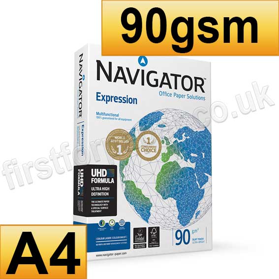 Navigator, A4 Paper 90gsm, Smooth White - 500 Sheets - First for Paper