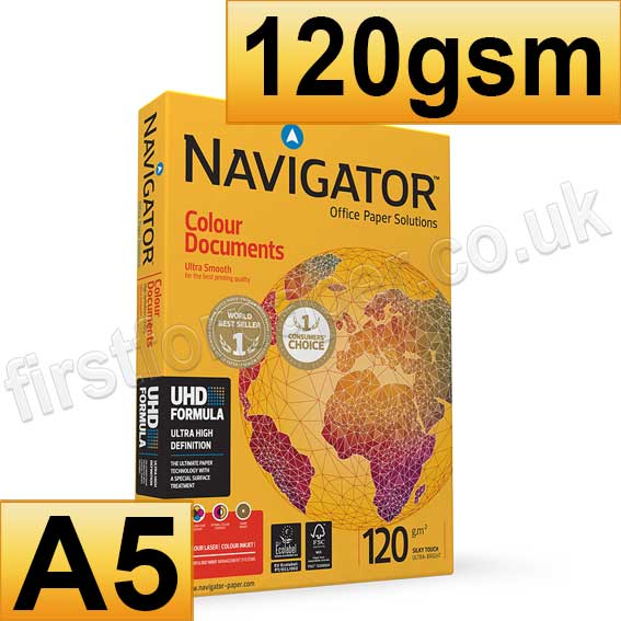 Navigator, A5 Paper 120gsm, Smooth White - 500 Sheets - First for Paper