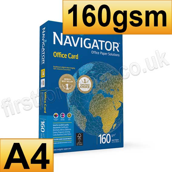 Navigator, A4 Paper 160gsm, Smooth White - 250 Sheets - First for Paper