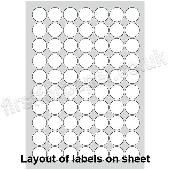 PCL Labels, Permanent Adhesive, White, 25mm Dia - 200 sheets per box ...
