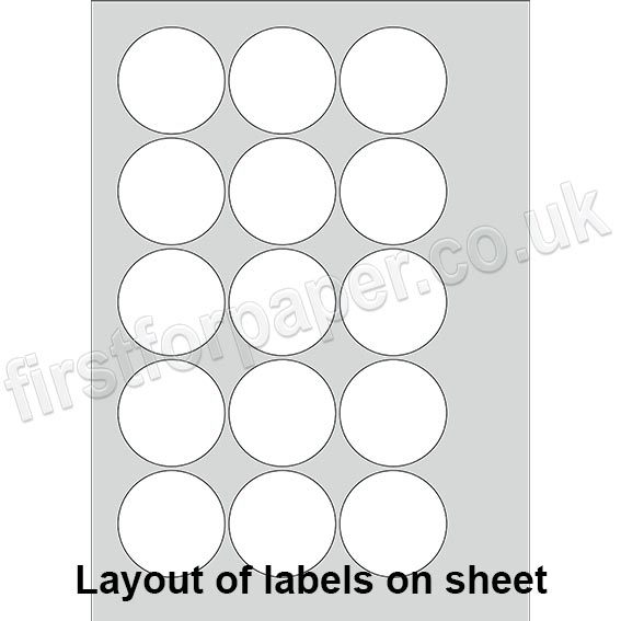 PCL Labels, Permanent Adhesive, White, 51mm Dia - 200 sheets per box ...