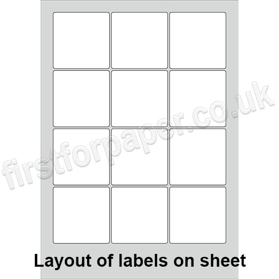 PCL Labels, Permanent Adhesive, White, 60 x 60mm - 200 sheets per box ...