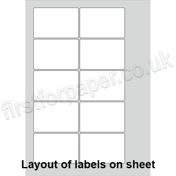 PCL Labels, Permanent Adhesive, White, 76 x 51mm - 200 sheets per box ...