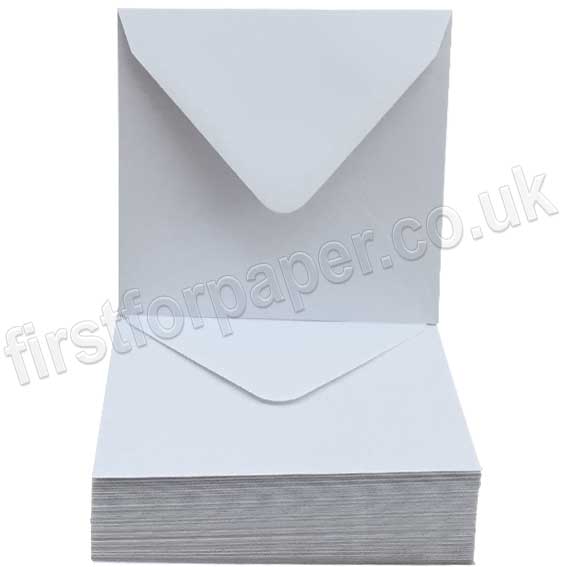 50 White 130mm Square Envelopes - First for Paper