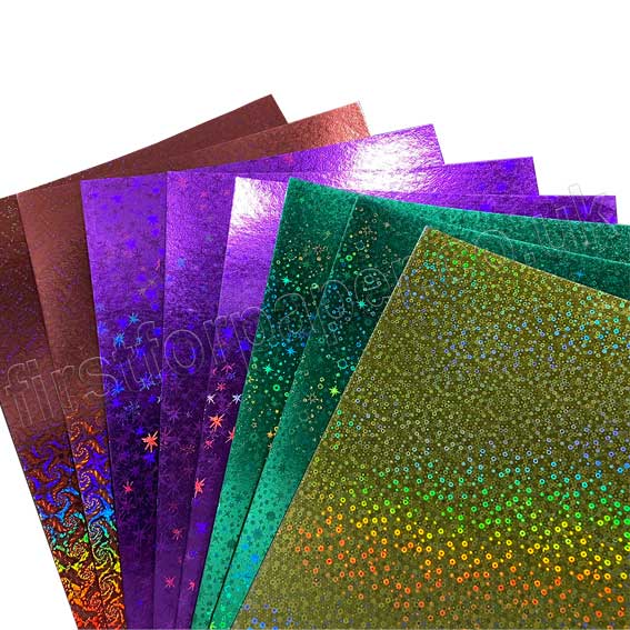 Holographic Card, 8 Assorted Sheets - First for Paper