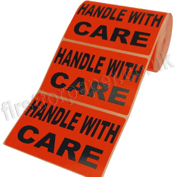 Handle With Care, Red Labels, 101.6 x 63.5mm - Roll of 500 - First for ...