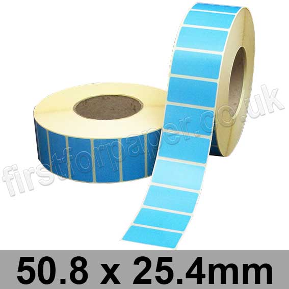 Blue Semi-Gloss, Self Adhesive Labels, 50.8 x 25.4mm, Permanent ...