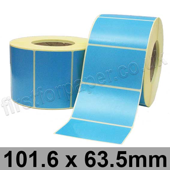 Blue Semi-Gloss, Self Adhesive Labels, 101.6 x 63.5mm, Permanent ...
