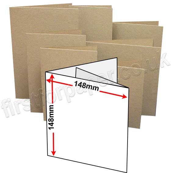 Cairn Eco Kraft, Pre-creased, Two Fold (3 Panels) Cards, 280gsm, 148mm ...