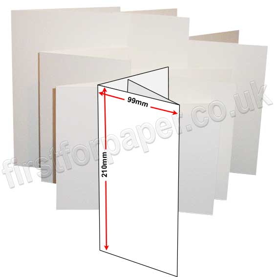 Zeta Linen Texture, Pre-creased, Two Fold Cards (3 Panels), 350gsm, 99 ...