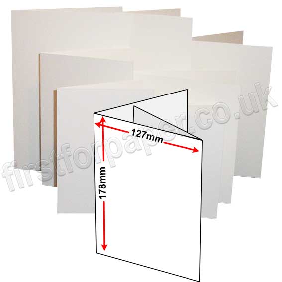 Zeta Linen Texture, Pre-creased, Two Fold Cards (3 Panels), 350gsm, 127 ...