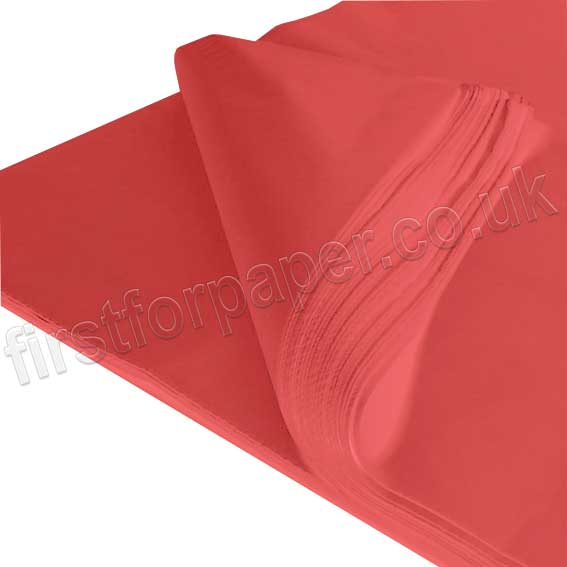 Machine Glazed (MG), Acid Free, Tissue Paper, 500 x 750mm, Red - Pack ...