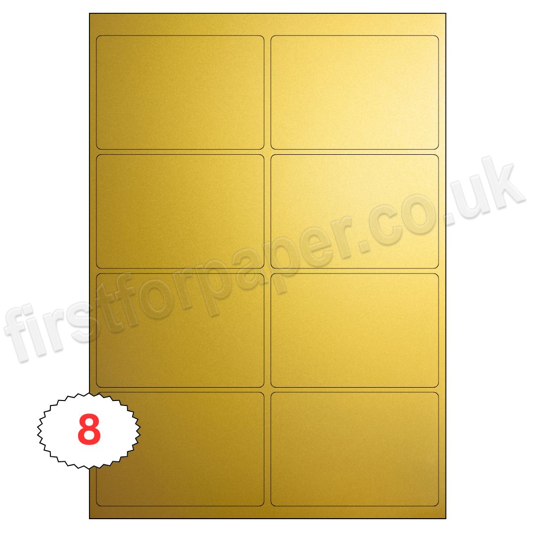 Euro, Metallic Colours, Permanent Self-Adhesive Labels, 99 x 68mm - 100 ...