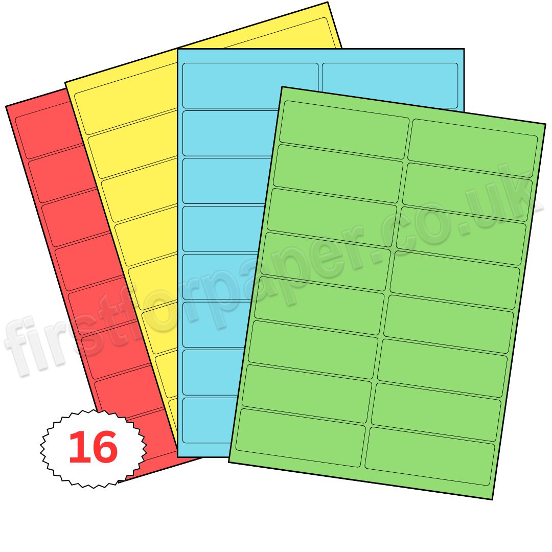 Euro, Standard Colours, Permanent Self-Adhesive Labels, 99 x 34mm - 100 ...