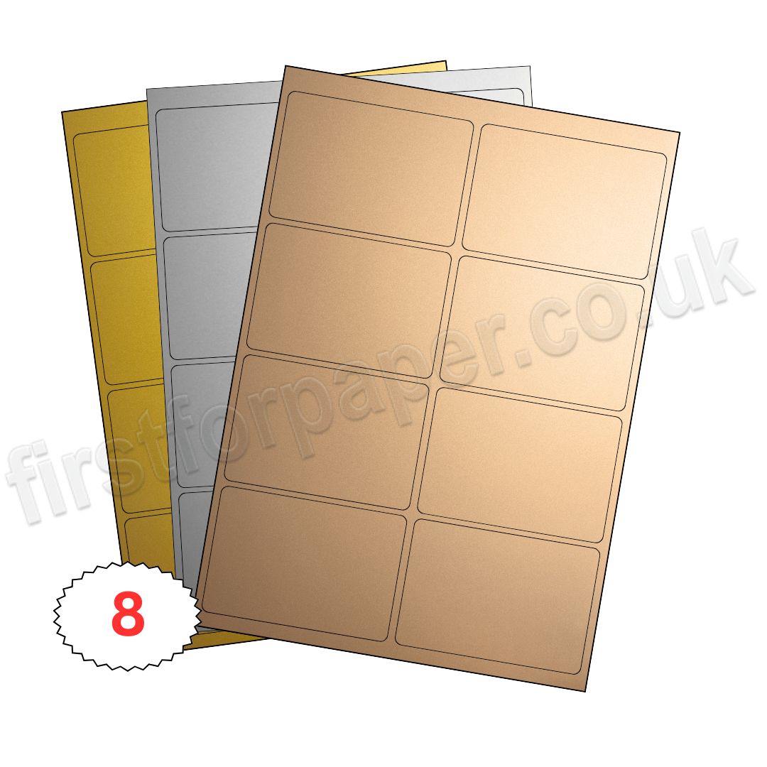 Euro, Metallic Colours, Permanent Self-Adhesive Labels, 99 x 68mm - 100 ...