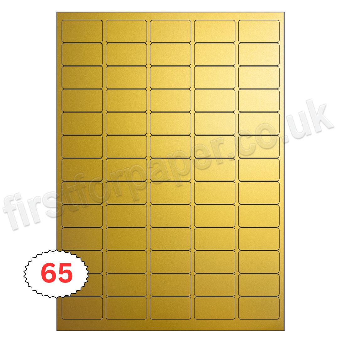 Euro, Metallic Colours, Permanent Self-Adhesive Labels, 38 x 21mm - 100 ...