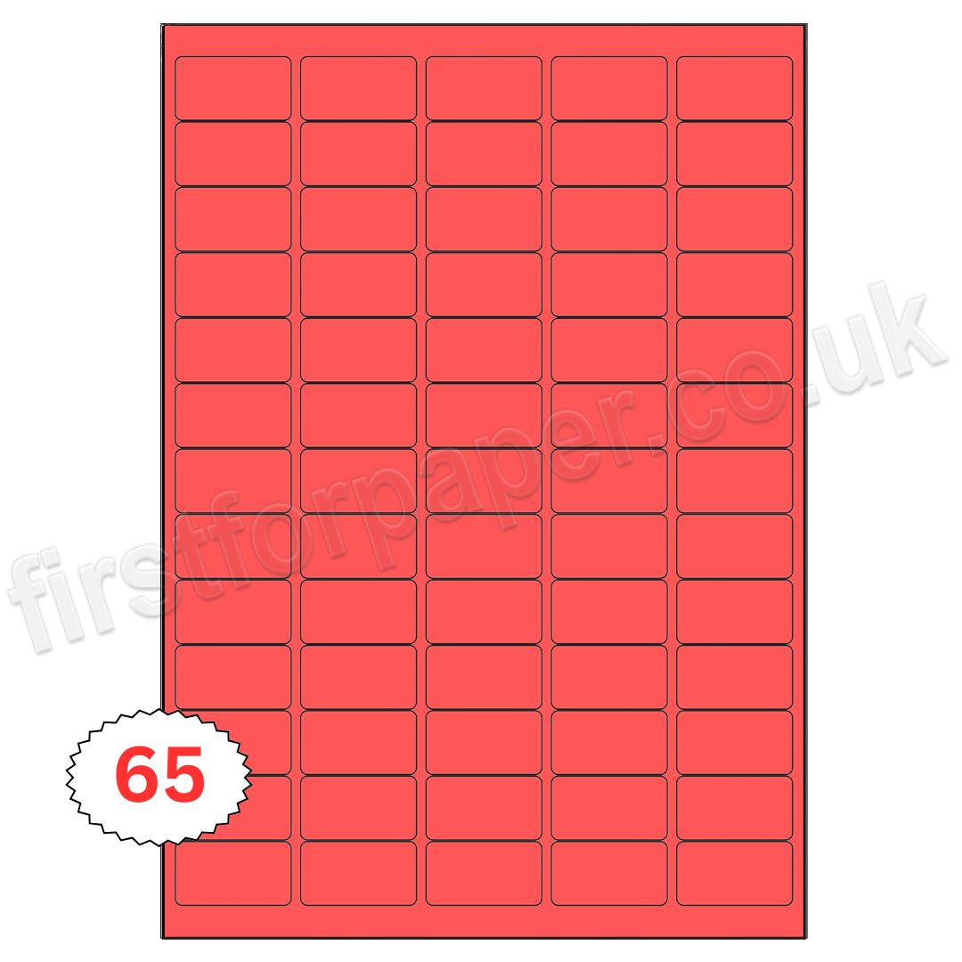 Euro, Standard Colours, Permanent Self-Adhesive Labels, 38 x 21mm - 100 ...