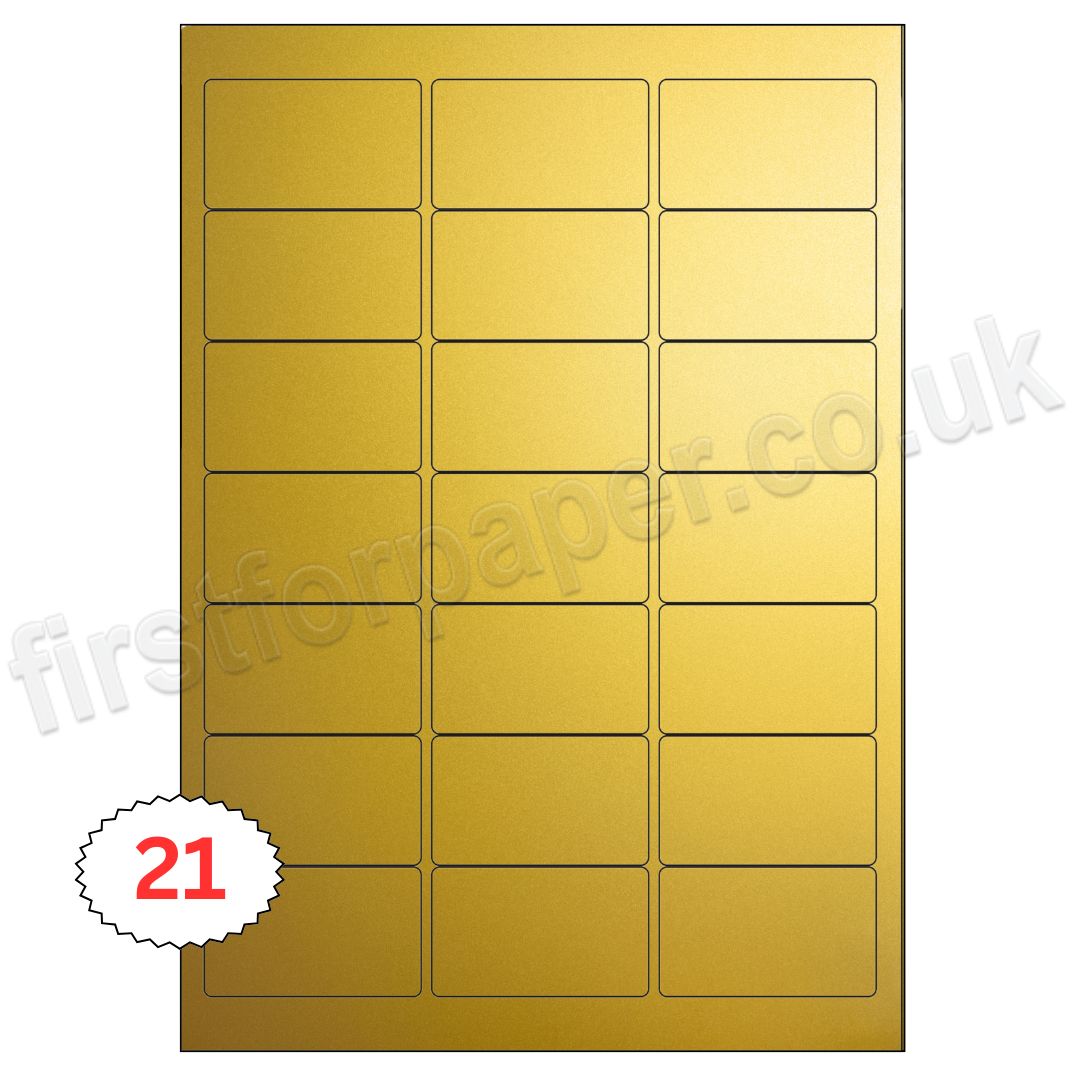 Euro, Metallic Colours, Permanent Self-Adhesive labels, 64 x 38mm - 100 ...
