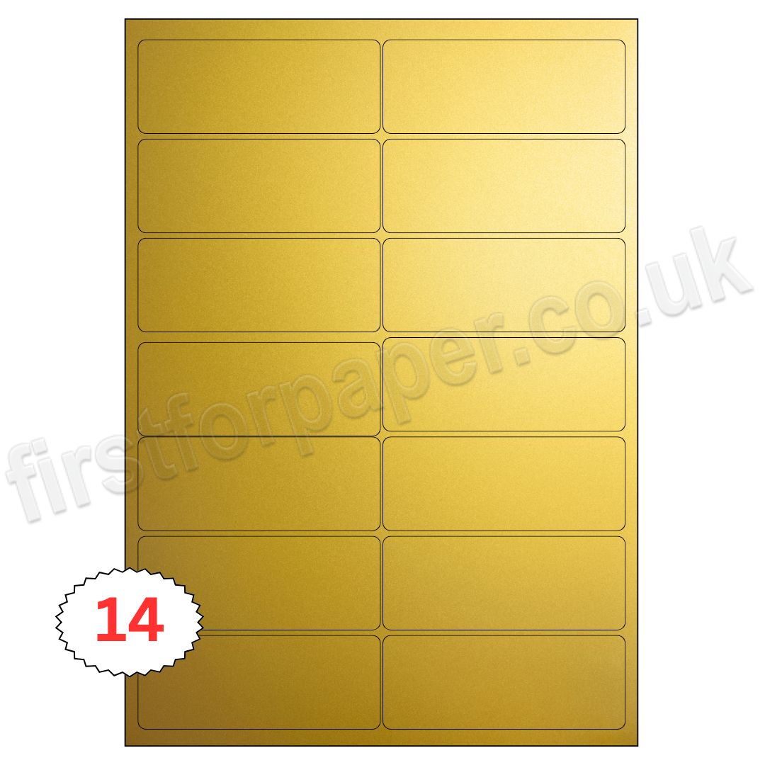 Euro, Metallic Colours, Permanent Self-Adhesive Labels, 99 x 38mm - 100 ...