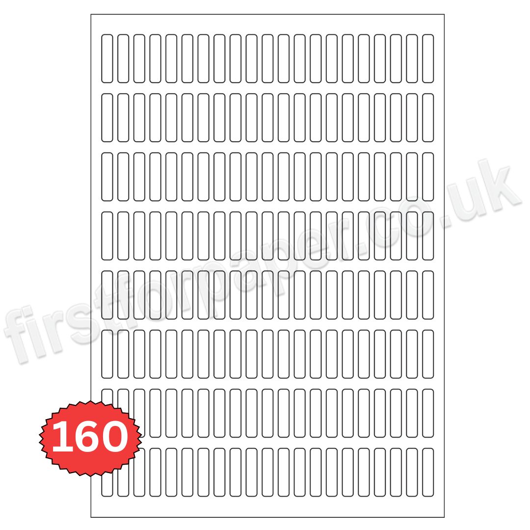 Euro, White Permanent Self-Adhesive Labels, 7 x 29mm - 100 Sheets ...