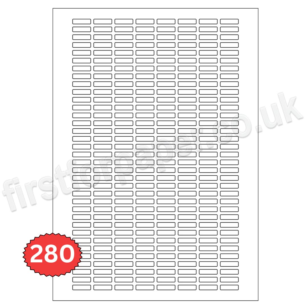 Euro, White Permanent Self-Adhesive Labels, 19 x 5mm - 100 Sheets ...