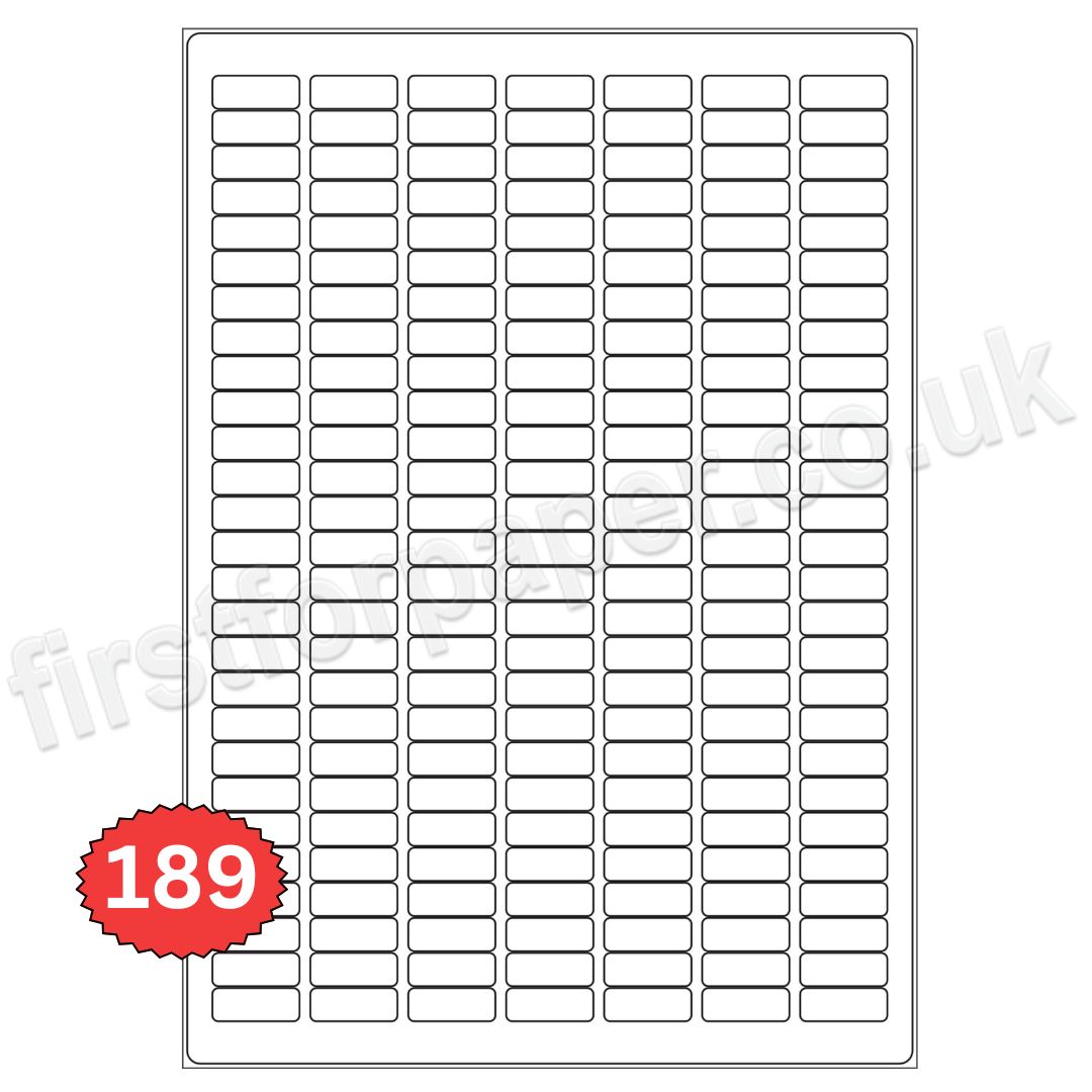 Euro, White Permanent Self-Adhesive Labels, 25 x 10mm - 100 Sheets ...
