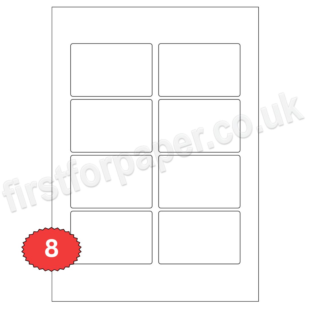 Euro, White Permanent Self-Adhesive Labels, 83 x 54mm - 100 Sheets (800 ...