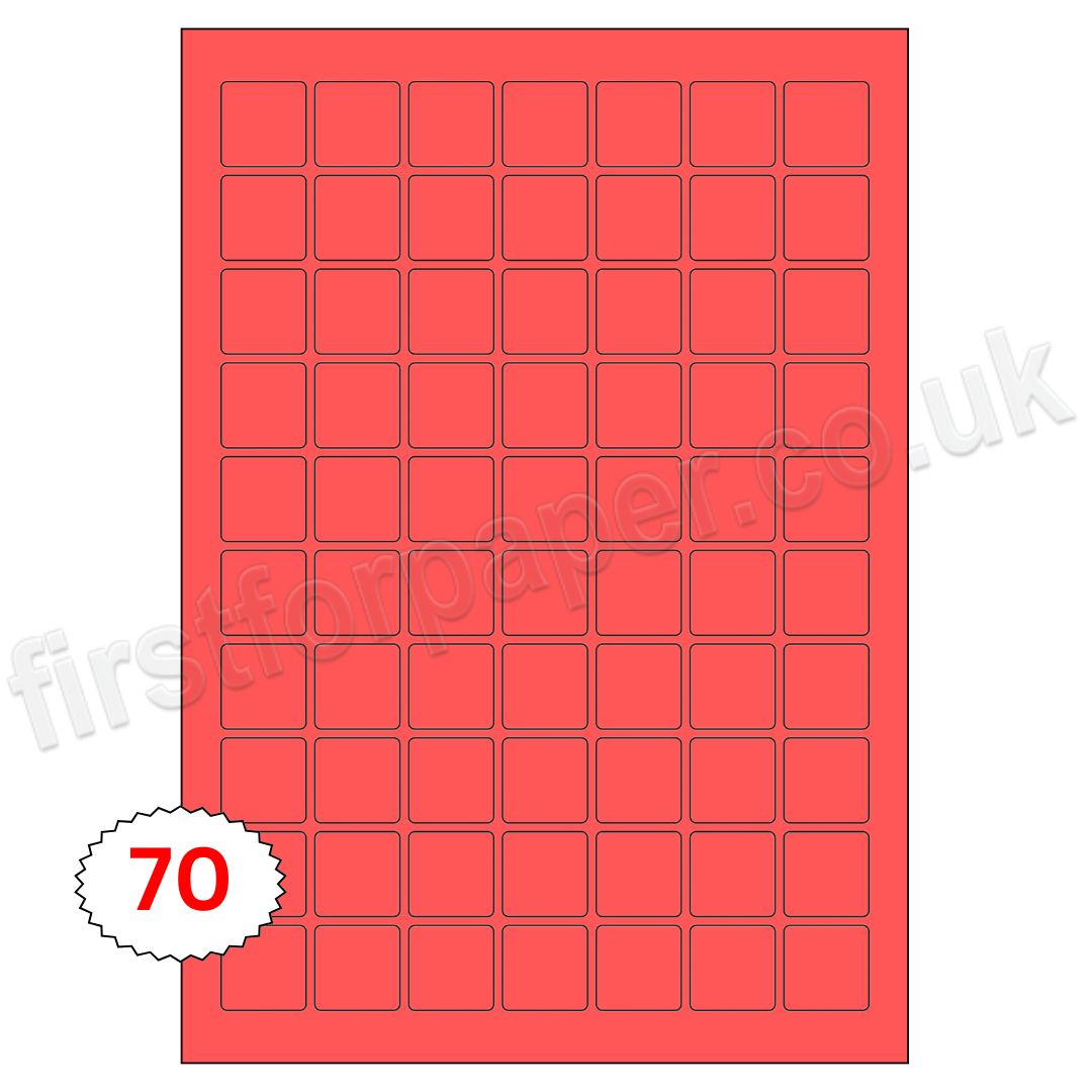 Euro, Standard Colours, Permanent Self-Adhesive Labels, 25mm Square ...