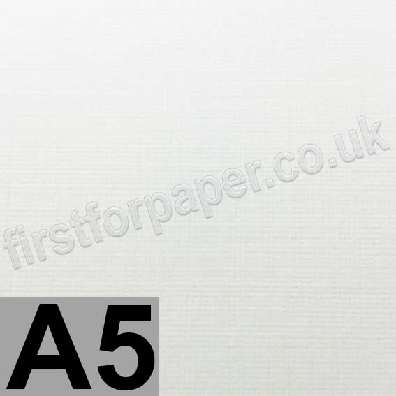 Zeta Linen Textured, 120gsm, A5, Brilliant White - First for Paper